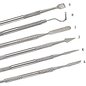 Naajop 12 Pcs Wax Carving Knife Tool kit Pottery Sculpture Modeling DIY Wax Carvers Set Metal Spatula Dental Cleaning Tools Clay Sculpting Tool Sets