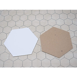 Value Pack of 24- Blank 3.5" Uncoated Chipboard Hexagon Hex Board Game Tiles Counters Markers Chits DIY D&D