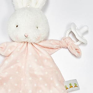 Bunnies By The Bay "Blossom" Knotty Friend Baby Stuffed Animal Blanket - Plush Baby Lovey - Best Friend Blanket - 10” Multicolour