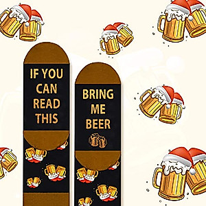 AGRIMONY Funny Socks for Men and Women Boys Teens- If You Can Read This Bring Me Novelty Crew Socks - Funky Cotton Crazy Colorful Socks-Valentines Day Christmas Gift