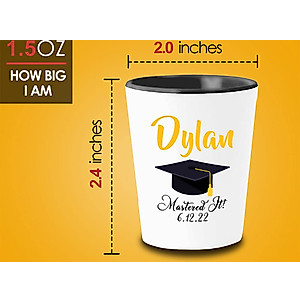 Bubble Hugs Custom Graduation 2021 - Graduation Cap Shot Glass 1.5 oz as Party Supplies, Graduation Decorations, School College