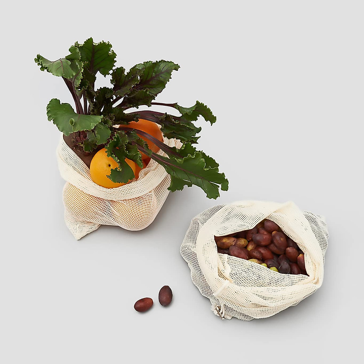 Mesh Produce Bags |Cotton Mesh Bags for Vegetables| Reusable Produce Bags Onion Storage Bags | Mesh Grocery Bag Vegetable Bag Fruit bag Food Bag| 9"x12" 6-Pack