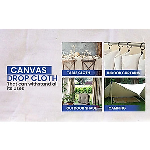 Canvas Painters Drop Cloth (Size 6 x 9 Feet - Pack of 2) - Pure Cotton Paint Drop Cloth for Painting, Curtains, Furniture & Floor Protection - All Purpose Thick Canvas tarp with Double Stitched Edges