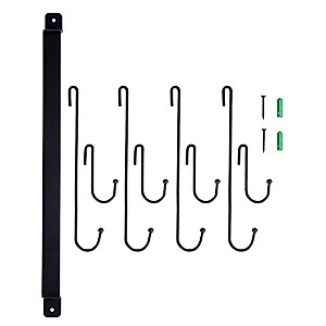 EGMEHOAD Coffee Mug Holder Wall Mount Black, Coffee Cup Holder Wall Mounted 8 Cups, Coffee Mug Rack Wall Mounted