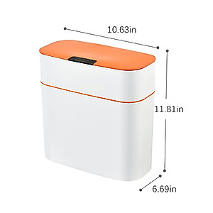 Kelendle Touchless Motion Sensor Trash Can - Automatic Garbage Can Kitchen Waste Bin Bedroom Trash Can with Lid for Home Office Decoration Orange Lid 4.5 Gallons