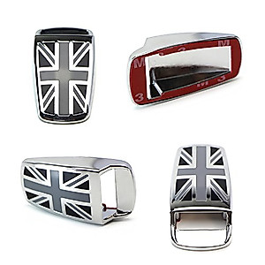 iJDMTOY (2) Black UK Union Jack Style Window Wiper Washer Spray Nozzle Covers Compatible With All MINI Cooper Models