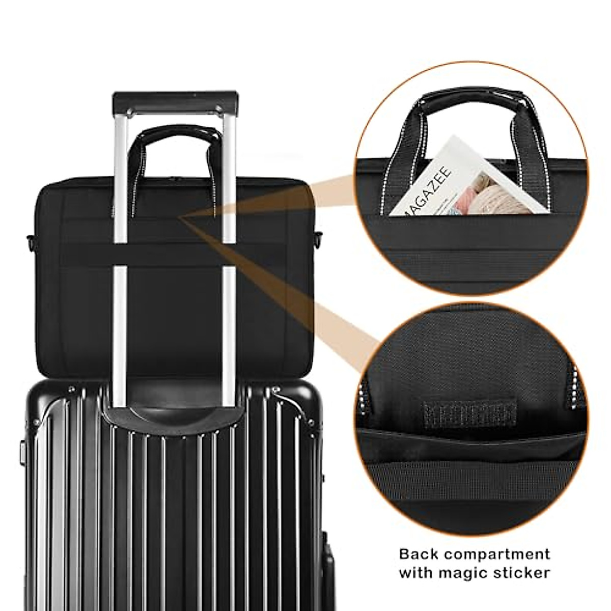 Enkinil Laptop Bag, 17 inch Waterproof Protective Messenger Briefcase Bag with Adjustable Shoulder Strap, Multifuntional Shoulder bag for Men Women Travel/Business(Black)