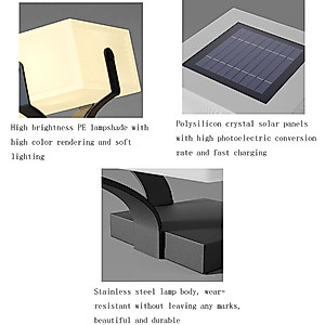 BEMITH Solar Post Lights Outdoor Stainless Steel Waterproof Courtyard Column Light Square Wall Stigma Lamps Decorations Landscape Lighting for Garden Villa Gate Fit 4X4, 5X5 Or 6X6 Wooden Posts