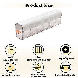 Qoyntuer Wall Mounted Underwear Drawer Organizer, Switchable 6 Cell Drawer Acrylic Sock and Underwear Organizer Anti Dust Underwear Storage Boxes for Underwear, Bra,Socks,Ties,Belts