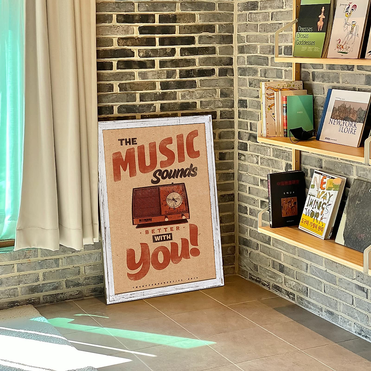 QUEENLINK Cork Board, White Framed Bulletin Board for Wall, 36” x 24” Wall Mounted Vision Board Decorative Poster Board with 10 Push Pins for Home & Office