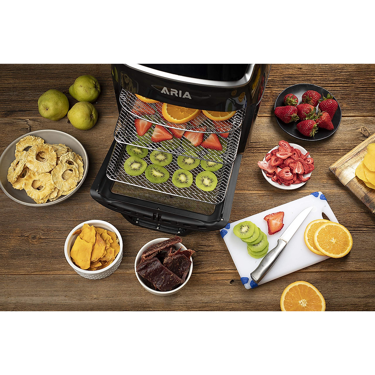 Aria Air Fryers AAO-890 10Qt Air Fryer Oven, Premium Black