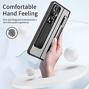 Clear Case for Samsung Galaxy Z Fold 3 5G with Kickstand,360 Protection Built-in Screen Protector Dustproof Shockproof Case Cover Compatible with Samsung Galaxy Z Fold 3 5G(Black)