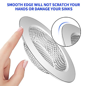 2PCS Kitchen Sink Strainer, Universal Sink Drain Filter, Sink Basket Strainer, 4.5 Inch Stainless Steel Sink Drain Strainer, Food Catcher for Kitchen (Strainers)