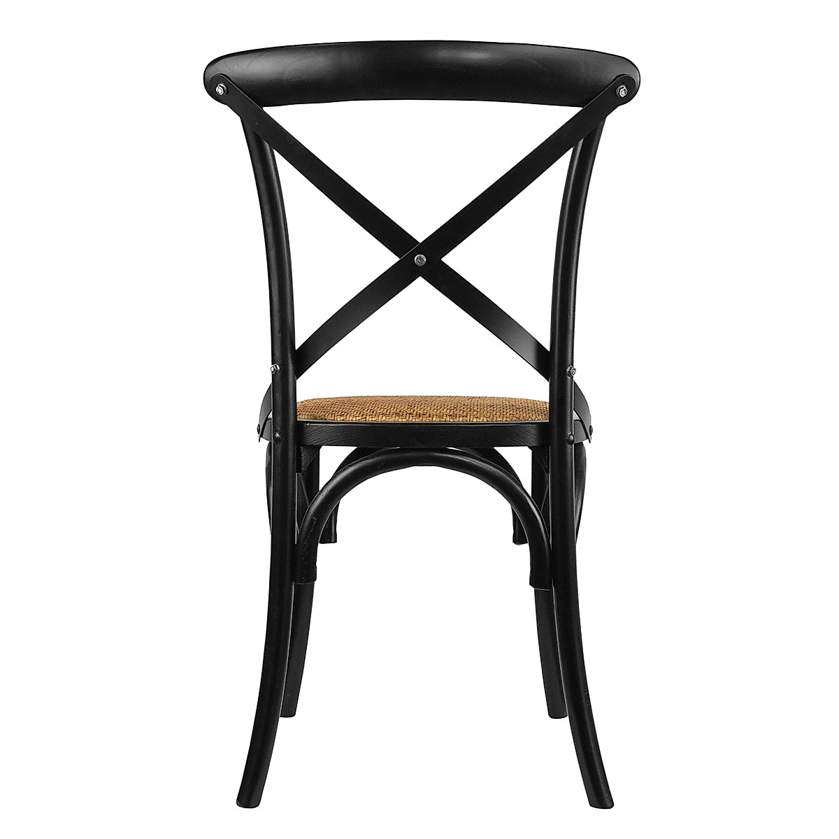 2xhome Set of 2 Black Mid Century Modern Farmhouse Antique Cross Back Chair With X Back Assembled Solid Real Wooden Frame Antique Style Dining Chair Side For Accennt Chair Woven Kitchen Task Work Desk