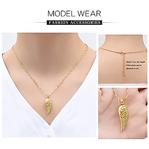 Imrsanl Angel Wings Cremation Jewelry for Ashes Pendant Stainless Steel Keepsake Memorial Urn Necklace for Human/Pets (Gold)