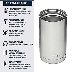 YETI Rambler 12 oz Bottle, Stainless Steel, Vacuum Insulated, with Hot Shot Cap, Bimini Pink