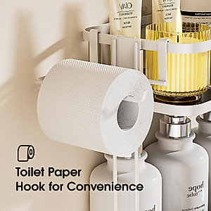 LAMU 2-Tier Over-The-Toilet-Storage-Shelf, Over Toilet Bathroom Organizer, Large Capacity, No Drilling Installation, Thick Material, Rust-Resistant, Perfect for Over the Toilet Shelf, White