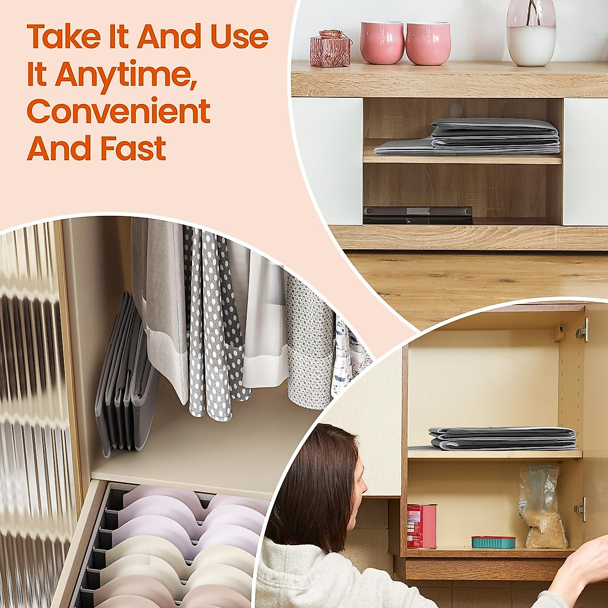 12-Pack Closet Drawer Organizer, 135 Cells Sock Underwear Organizer, Foldable Non-woven Dresser Fabric Storage Box Divider Bins for Bra, Socks, Underware, Ties, Clothes, Scarf and Swimsuit (Gray)