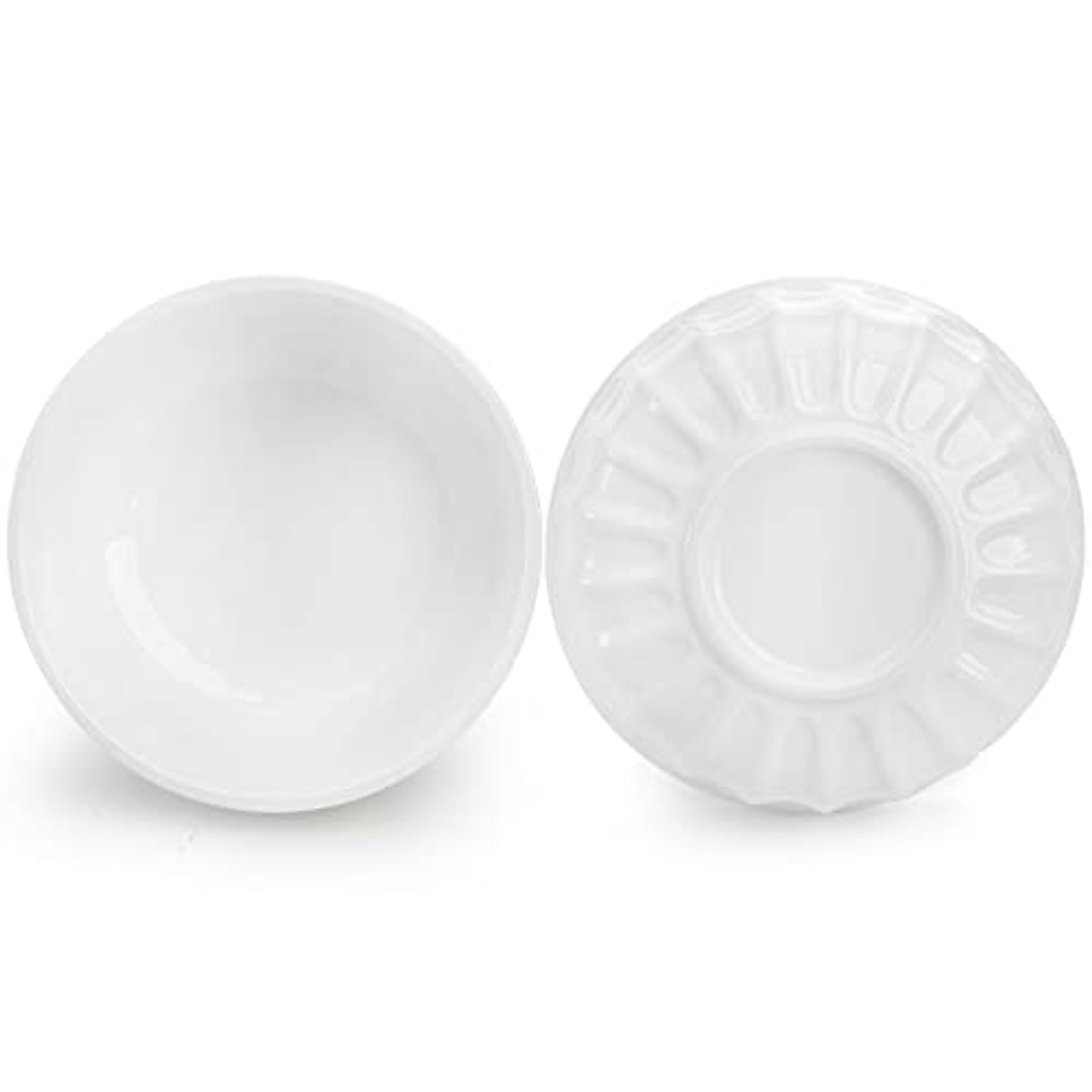 Youeon Set of 3 Porcelain Serving Bowls 38/28/18 oz, Porcelain Mixing Bowls, Nesting Salad Bowls, Soup Bowls, Prep Bowls for Kitchen, Oatmeal, Rice, Pasta, Salad, White