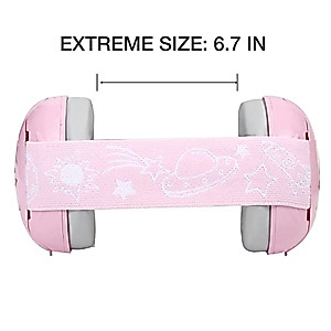 LYSIAN Pink Baby Ear Muffs Noise Cancelling with Elastic Headband, Earmuffs for Infant Hearing Protection Sleeping, Nap, Travel, Games, Festival