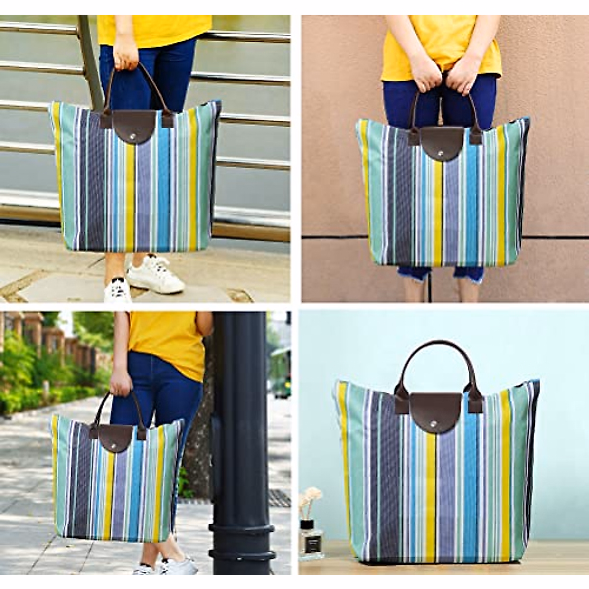 Collapsible Folding Shopping Bag with Wheels Foldable Shopping Cart Reusable Grocery Bags, Trolley Bag on Wheels (B0741YPTV7)