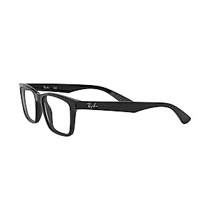Ray-Ban RX7025 Square Prescription Eyeglass Frames, Black/Demo Lens, 53 mm