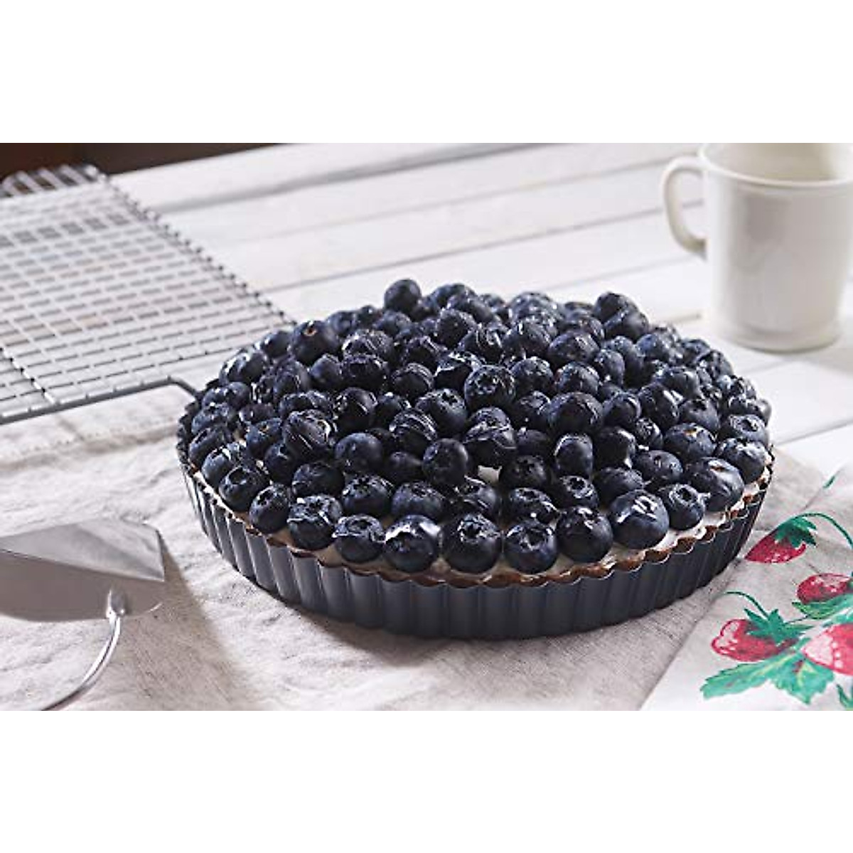 Fox Run Removable Bottom Non-Stick Tart and Quiche Pan, Loose Bottom Quiche Pan - 9.5-inch