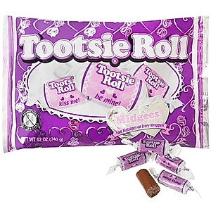 Valentine Purple Tootsie Roll Midgees, 12 Ounce Bag