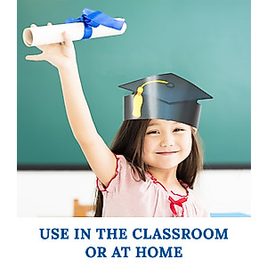 Carson Dellosa 30 Pack of Graduation Caps for Kids for Classroom Graduation, One Size Black Paper Preschool Graduation Caps, Kindergarten Graduation Cap Pack, and Elementary Graduation Caps