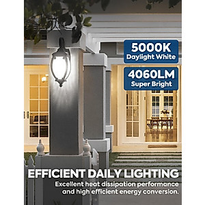 Nouscan 300W Equivalent LED Light Bulb, 4060LM Super Bright A23 LED Bulb, Daylight 5000K, 33W Energy Saving, E26 Medium Base, 120V for Garage, Warehouse, Shop, Supermarket, Non-Dimmable, 2 Pack