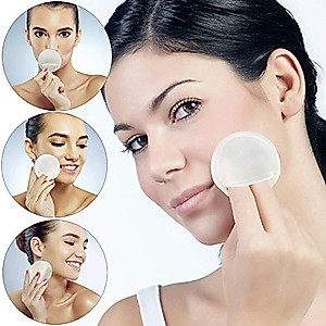 10pcs Organic Bamboo Makeup Remover Pads with Finger Pocket - 3 Layer Reusable Natural Cotton Rounds with Laundry Bag for Eye Makeup Remove Face Wipe (5 Color: White Yellow Blue Green Pink)