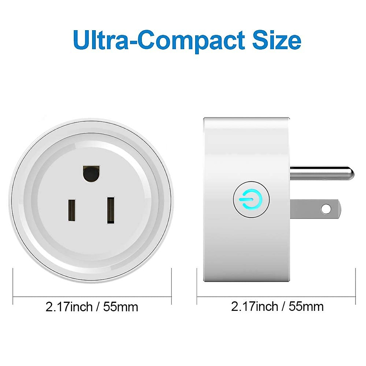 Smart Plug ,WiFi Smart Socket Works with Alexa and Google Home for Voice Control, VAIYI Mini WiFi Outlet Socket Remote Control with Timer Function, No Hub Required, RoHS FCC Listed (2 Pack)