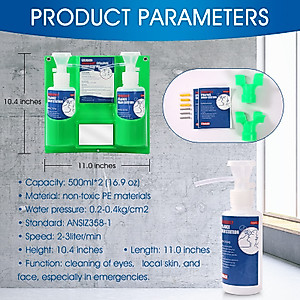 Ezcasch Eye Wash Emergency Eyewash Station Portable Double 500ML Bottles Eye Washing Cup Kit, OSHA Approved, NOT Include Solution, Each Bottle with 2 Different Cups.