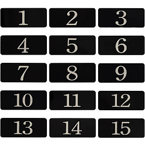 StayMax Plastic Rectangle Locker Numbered Sticker Room Number Table Number (1-100, Black)