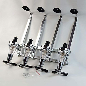 4 Bottle Liquor Dispenser, Wall Mounted Spirit Drinks Stand Optic, Spring-Loaded Wine Dispenser Stand Drinking Pourer Bottle Holder
