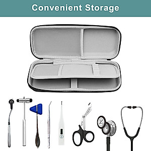 MOSISO Stethoscope Case, Stethoscope Storage Bag Case Travel Organizer Compatible with 3M Littmann Classic III/Lightweight II S.E/Cardiology IV/MDF Acoustica Stethoscopes and Accessories, Black