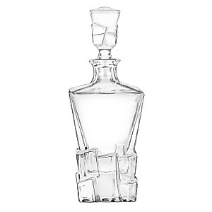 Maverton Personalized Whiskey Decanter and 6 glasses for man - Elegant Whiskey set with engraving - Ice cubes model - Stylish barware for birthday - For whisky connoisseurs - JUICE