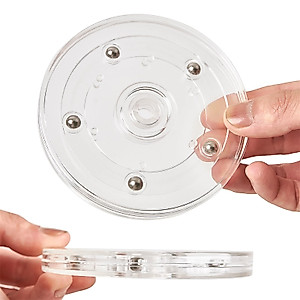 DGTANGYIN 6 inch Small Lazy Susan Turntable Acrylic Ball Bearing Rotating Tray for Spice Rack Table Cake Kitchen Pantry Decorating Bathrooms, 20-lb Load Capacity (360˚ Rotation) – Transparent