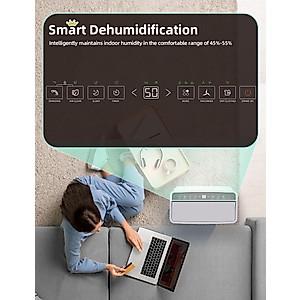 4500 Sq. Ft Dehumidifier for Basement, 50 Pints Large Dehumidifiers for Home with drain hose and 5L Water Tank, Powerful Moisture Removal for Whole House, Large Room, and Intelligent Humidity Control