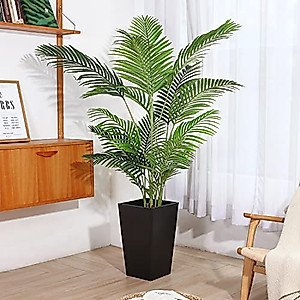 Fopamtri Artificial Areca Palm Plant 5 Feet Fake Palm Tree with 17 Trunks Faux Tree for Indoor Outdoor Modern Decoration Feaux Dypsis Lutescens Plants in Pot for Home Office Perfect Housewarming Gift