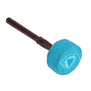 Hard Wood Felted Striker, Handmade Hard Wood Multi-purpose Tibetan Buddhism Singing Bowl Mallet Striker Stick for Meditation Chakra Healing Prayer and Yoga (Light blue)