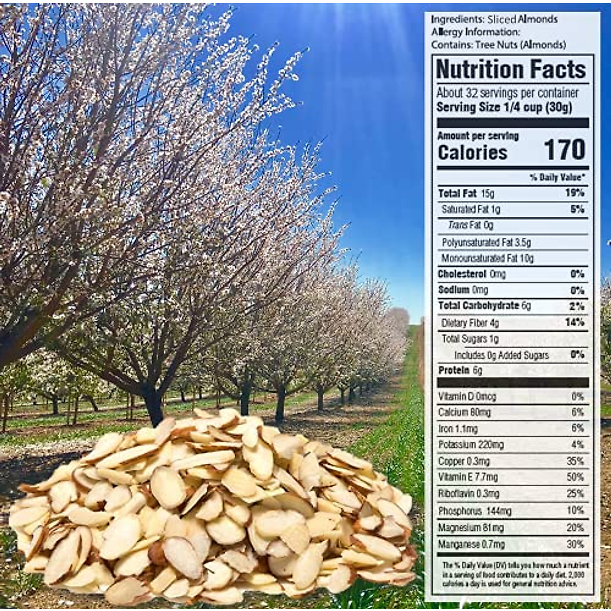 Mariani Nut - Sliced Premium California Almonds - Gluten Free, Kosher Certified - Stand Up 2lb Bag (Pack of 1)