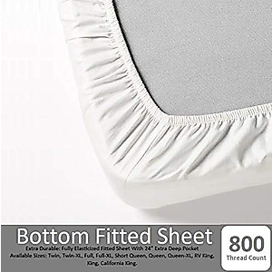 Mr Pandaa Extra Deep Bedsheet Set Fits 18 to 24 Inch Extra Thick Mattress, [4 Piece] Sheet Set, 800-Thread-Count 100% Egyptian Cotton- Sateen Weave Bed Sheets (Short-Queen, Taupe}