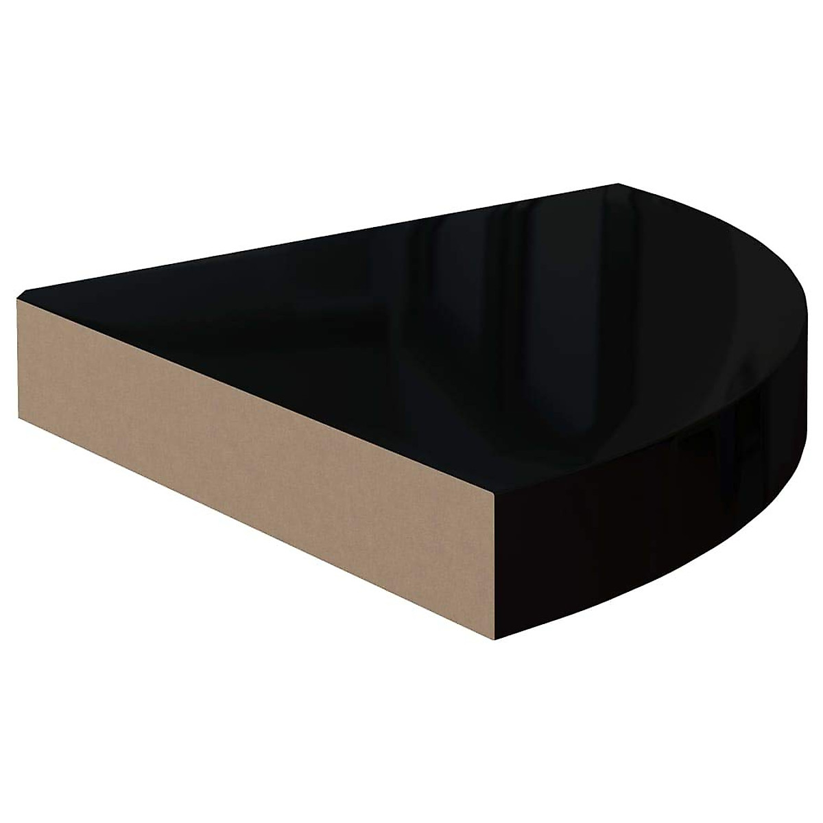 DYRJDJWIDHW Floating Corner Shelves 4 pcs Bookshelf for Bedroom,Shelves,Wood Bookcase,Suitable for Bedroom, Office, Living Room, Study,High Gloss Black 9.8"x9.8"x1.5" MDF