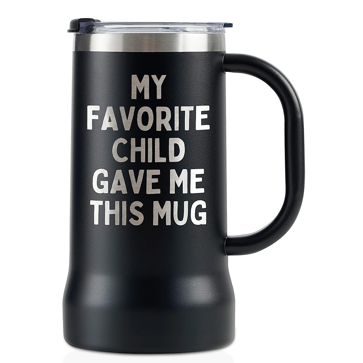 Onebttl Dad Gifts from Daughter Son, Stainless Steel Beer Stein Tumbler, 24oz Beer Mug with Lid for Father's Day