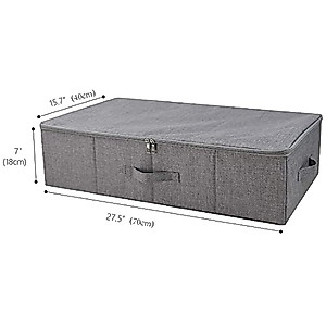 iwill CREATE PRO Dark Gray Underbed Storage Bin, 2pcs Storage Boxes, Zip Lidded, Washable & Folding Design