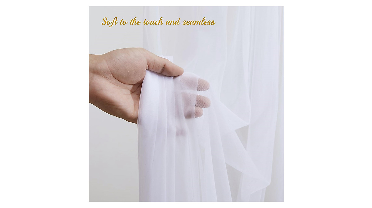 Elegant 10ft White Tulle Backdrop for Weddings & Events