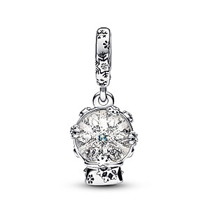 Pandora Snowflake Snow Globe Dangle Charm - Compatible Moments Bracelets - Jewelry for Women - Gift for Women in Your Life - Made with Sterling Silver & Cubic Zirconia, No Gift Box