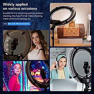 Neewer 18 inches Collapsible Photography Video Light Softbox Diffuser for 75W(600W Equivalent) Ring Fluorescent Light Flash Light