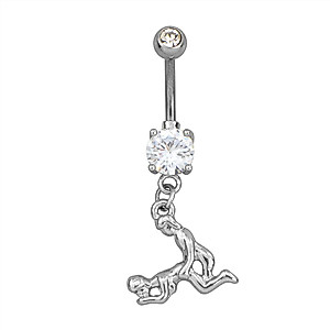 blue palm jewelry 5 - Kama Sutra Sex Position Nasty Surgical Steel Belly Button Dangle Ring 14 Gauge 3/8 Inch Barbell B625